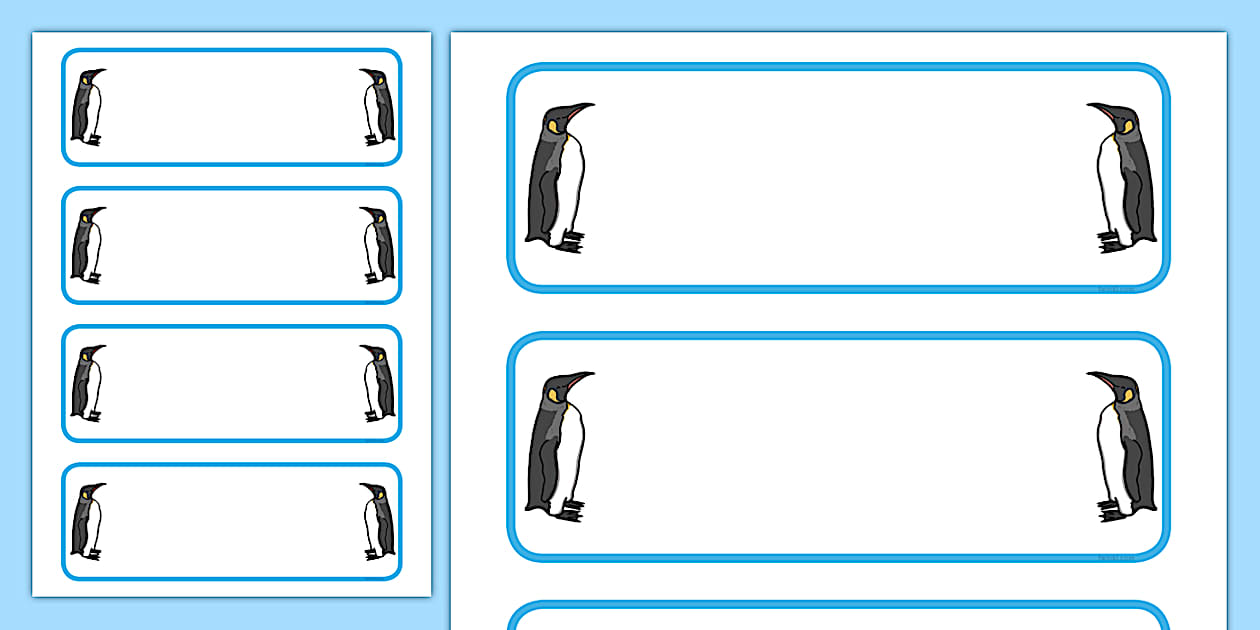 Penguin Themed Editable Drawer-Peg-Name Labels (Colourful)