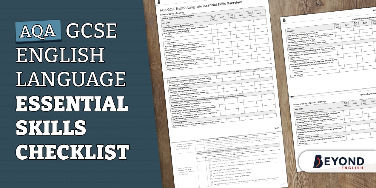 GCSE AQA English Language Specification Overview Checklists