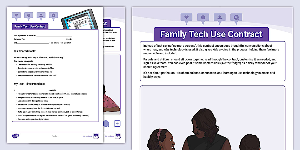 Family Tech Use Contract - For Parents (Teacher-Made)