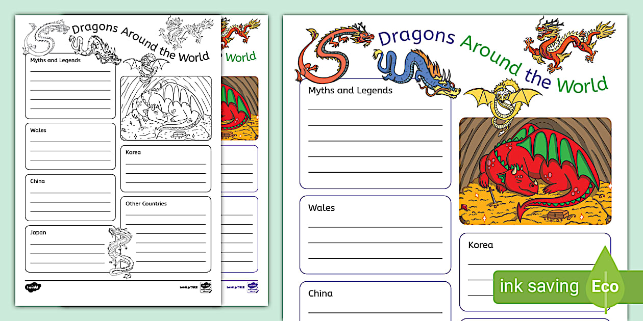 Dragons Around the World Fact File Template (teacher made)