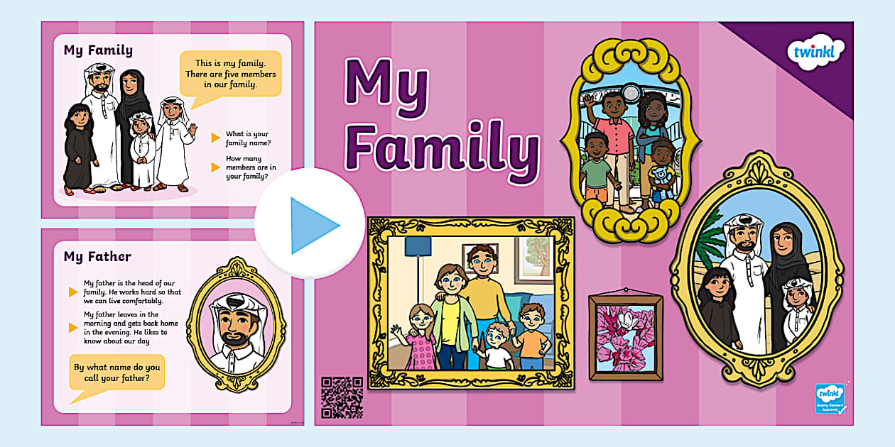 My Family PowerPoint - Qatar (teacher made) - Twinkl