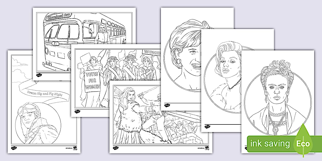 Inspirational Women In History Colouring Pages - Twinkl