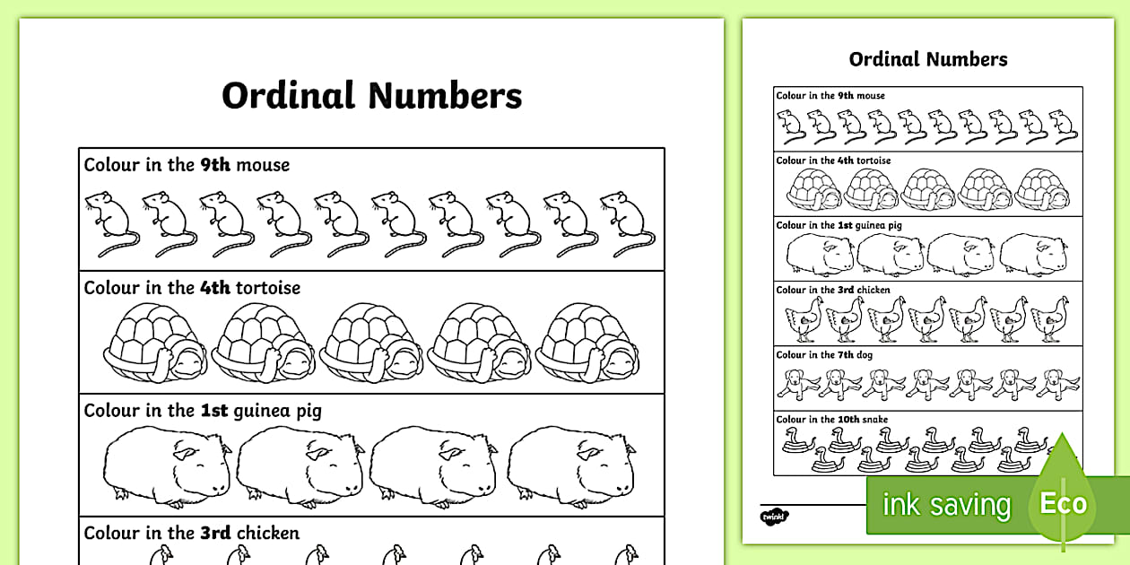 Editable Ordinal Numbers Worksheet (teacher made) - Twinkl