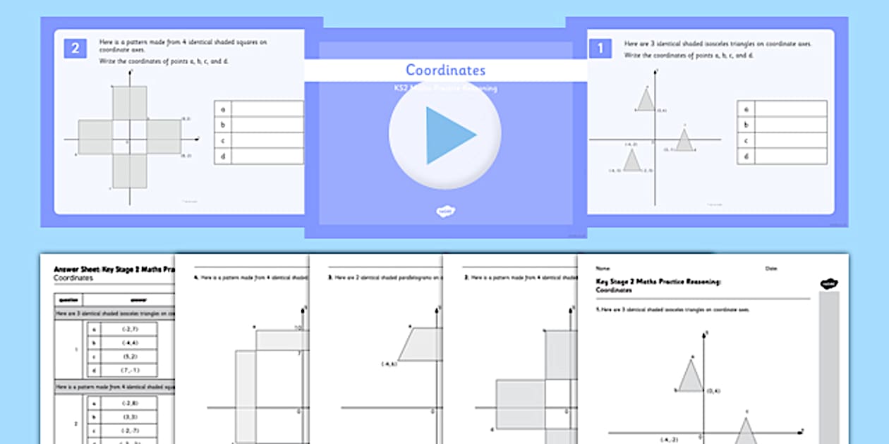 KS2 Reasoning Test Practice Coordinates Resource Pack