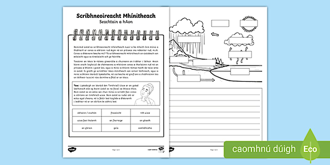 Explanation Writing Week One Homework - Worksheet Gaeilge