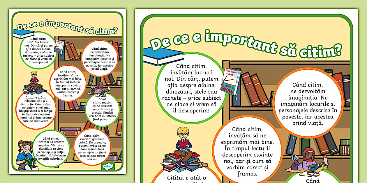 De ce e important să citim? – Planșă - Twinkl