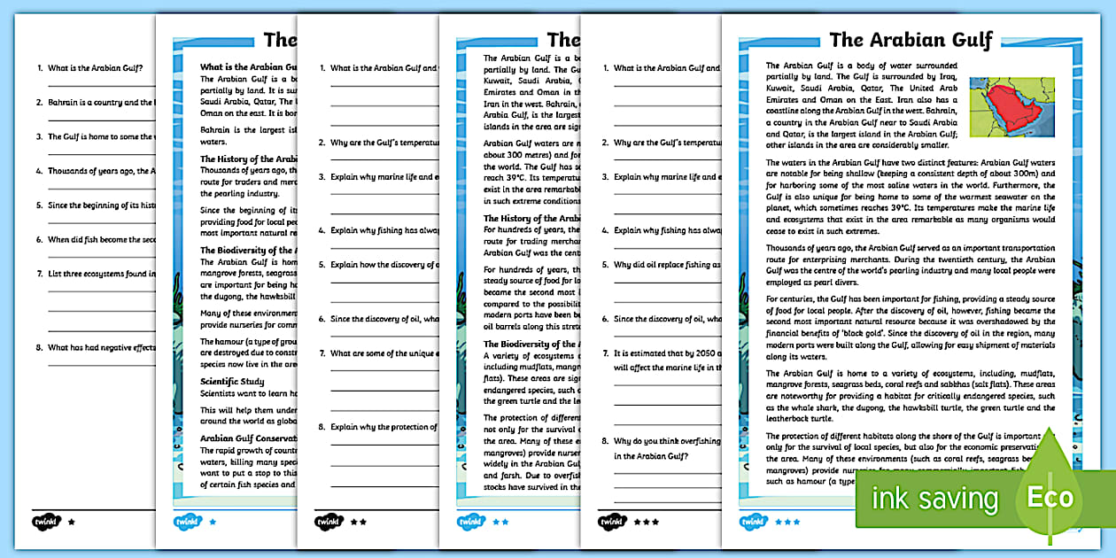 Lower Ability Arabian Gulf Differentiated Reading Comprehension Activity