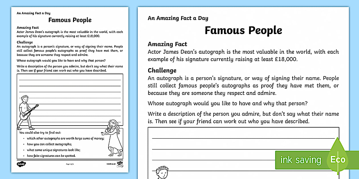 Famous People Worksheet / Worksheet