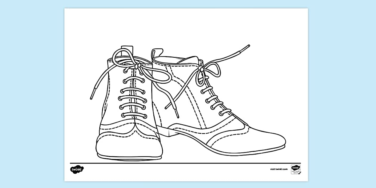 Victorian Mens Boots Colouring | Colouring Sheets - Twinkl