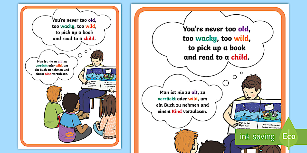 You're Never Too Old Motivational Poster English/German