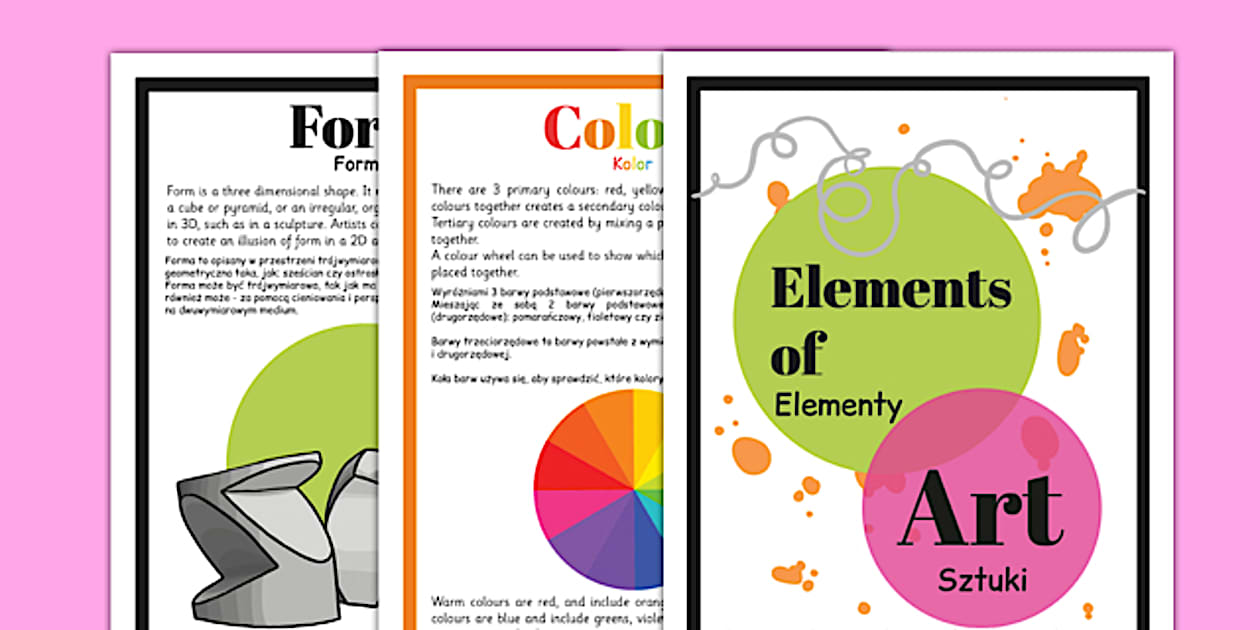 Elements of Art Display Posters Polish Translation - Twinkl