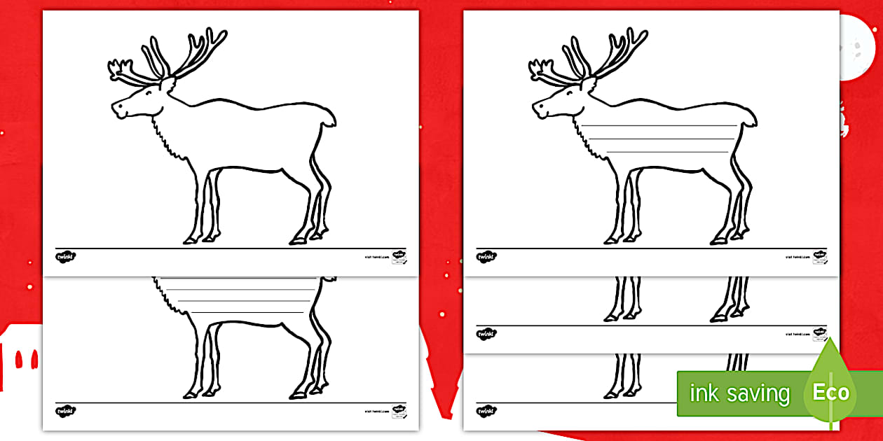 Reindeer Writing Template - KS1 Resources (professor feito)