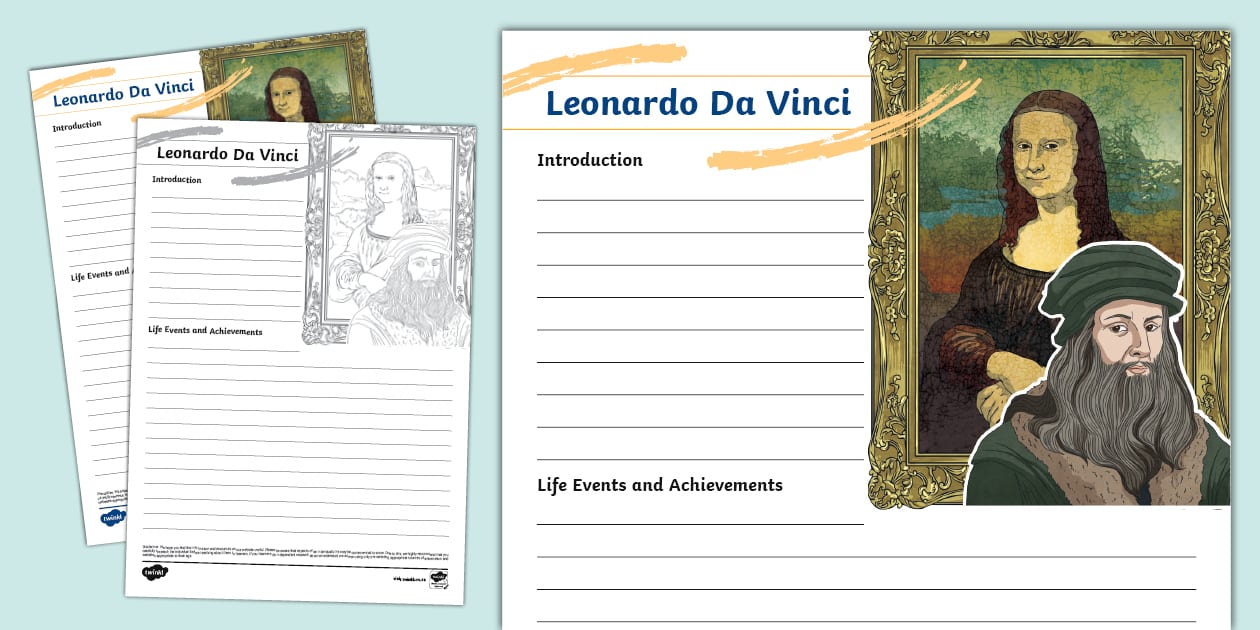 Leonardo da Vinci Biography Template (teacher made) - Twinkl