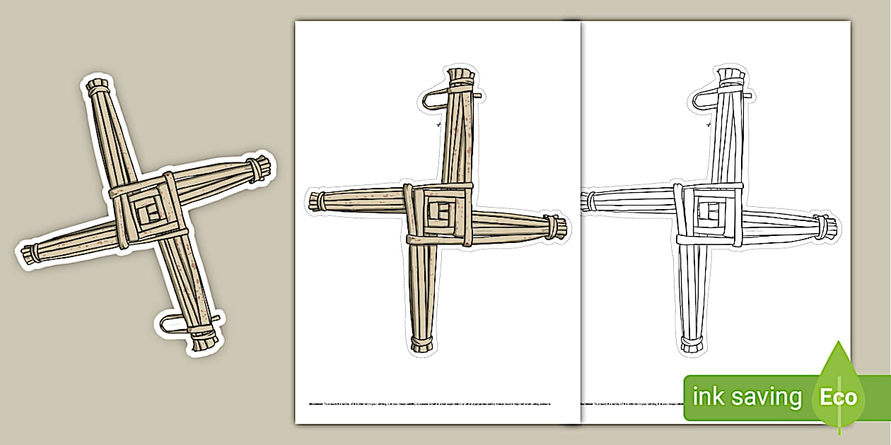 St. Brigid's Day Cross Display Cut-Out (teacher made)