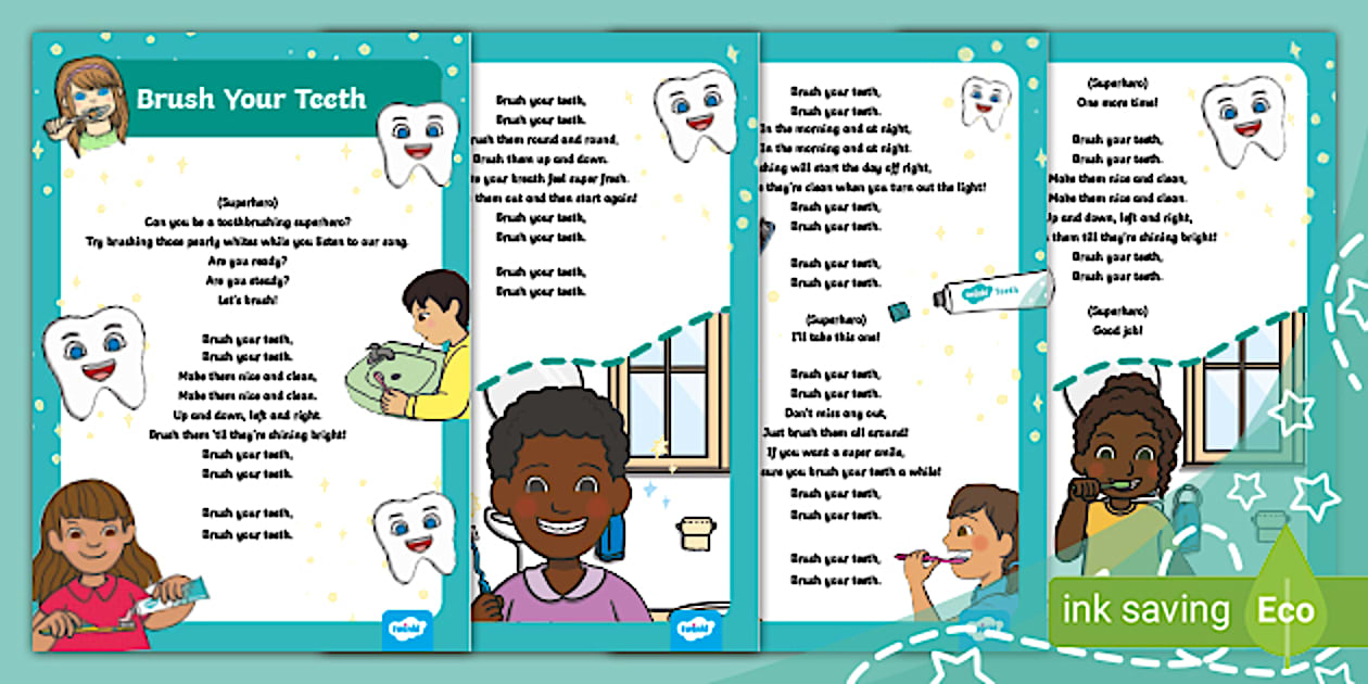 Brush Your Teeth Song Lyrics (teacher made) - Twinkl