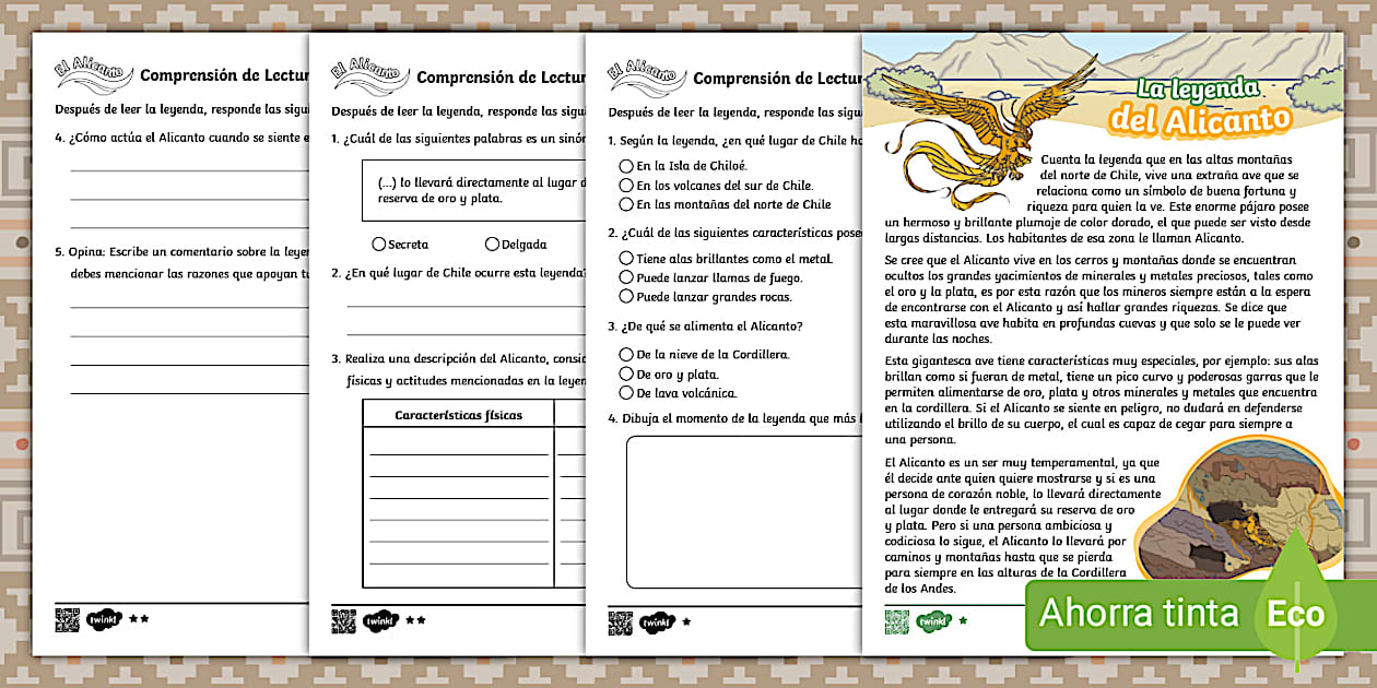 Comprensión de Lectura: Leyenda del Alicanto