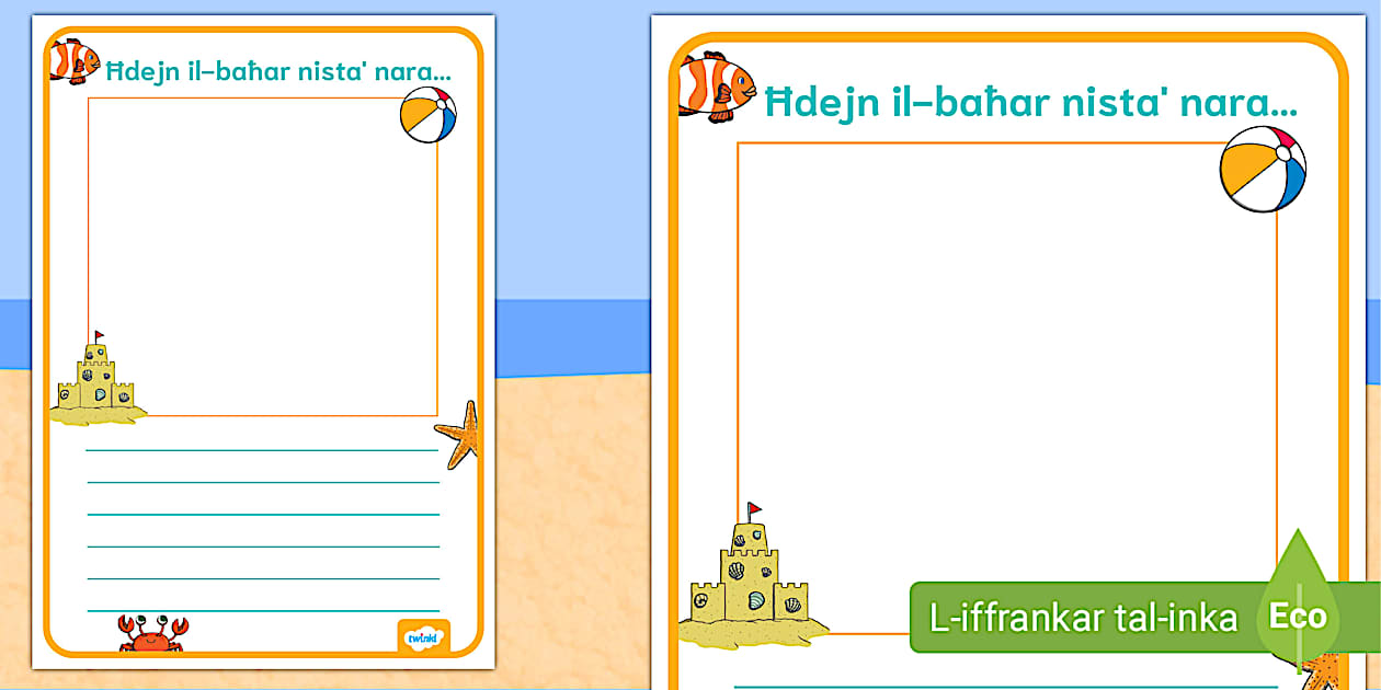 Il-Kitba: Ħdejn il-baħar nista' nara (teacher made)