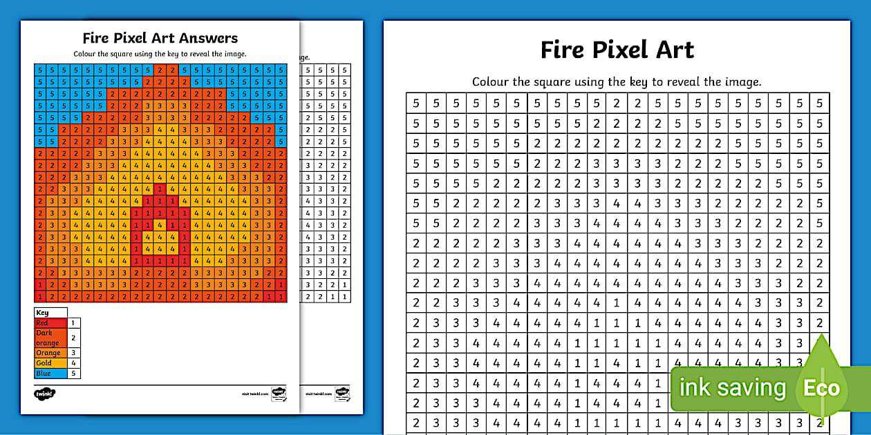 Fire Pixel Art Template
