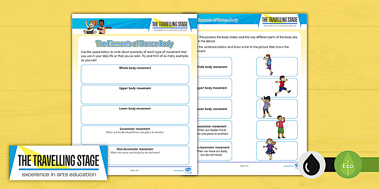 FREE! - The Elements of Dance Body Worksheet (teacher made)
