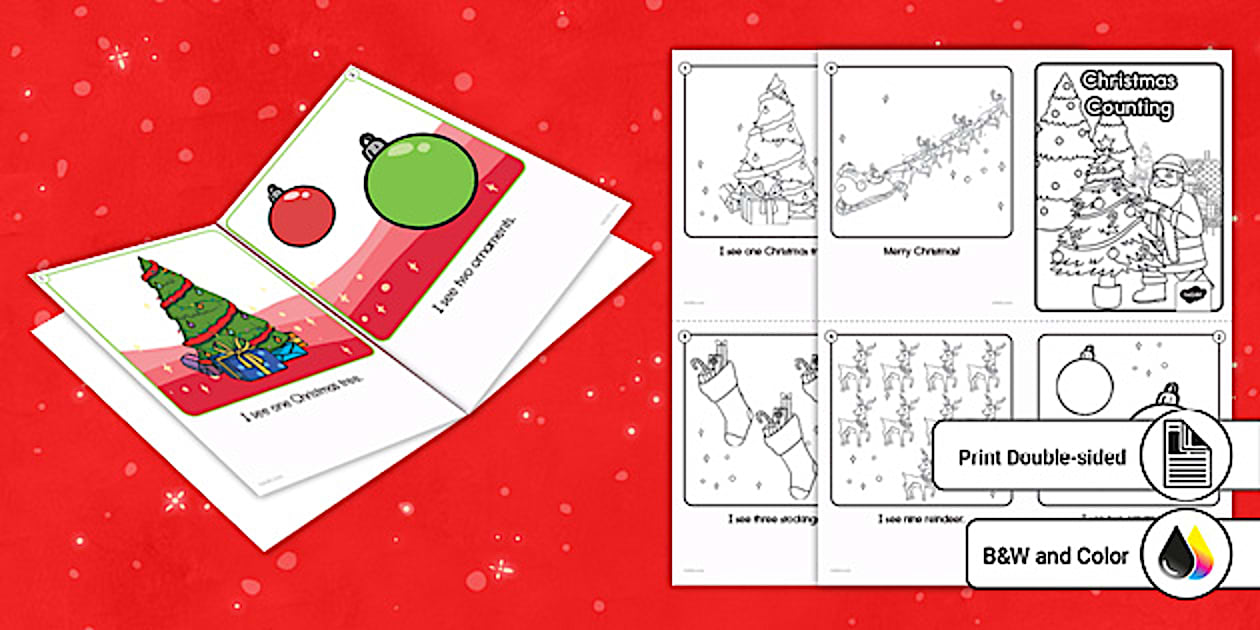 Christmas Counting Emergent Reader (Teacher-Made) - Twinkl