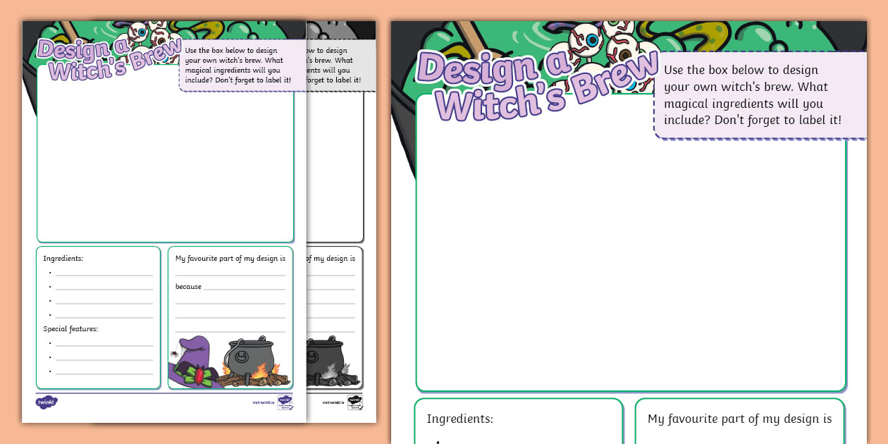 Design a Witch's Brew Worksheet (Teacher-Made) - Twinkl