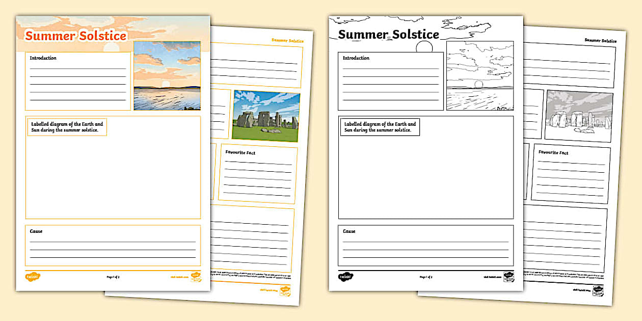 Summer Solstice KS2 Non-Chronological Report Template