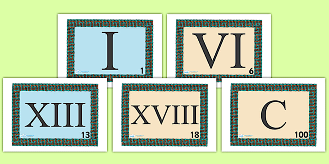 Pictures of Roman Numerals - Printable Images - Resource
