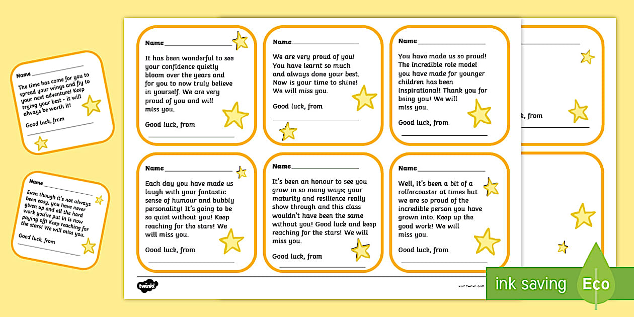 Editable Leaver's Messages Stickers (Teacher-Made) - Twinkl