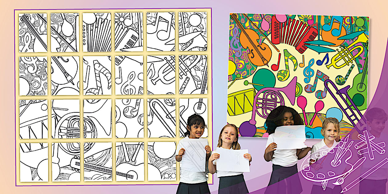 Music Collaborative Colouring Activity | Twinkl Art Gallery
