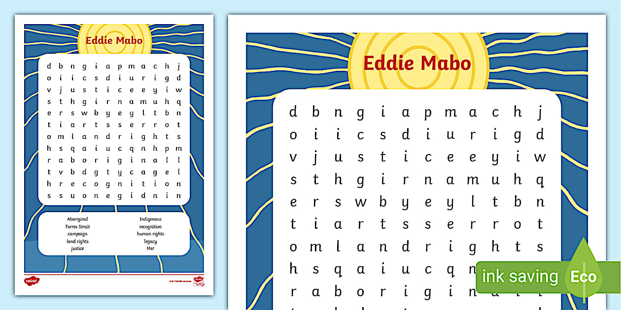 Eddie Mabo Word Search