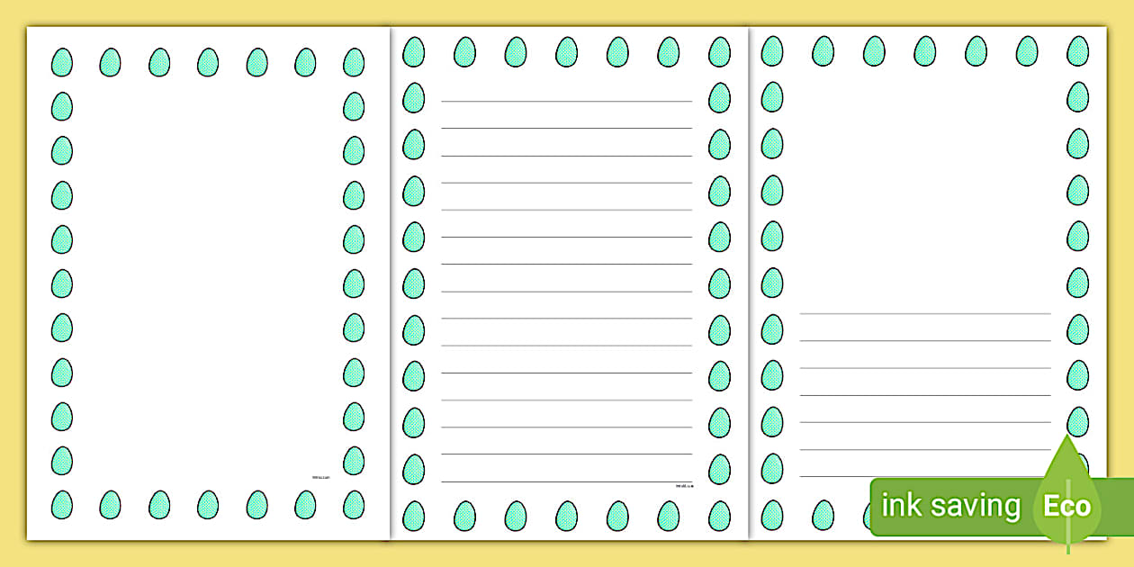 Editable Spotty Easter Egg Portrait Page Borders - Twinkl