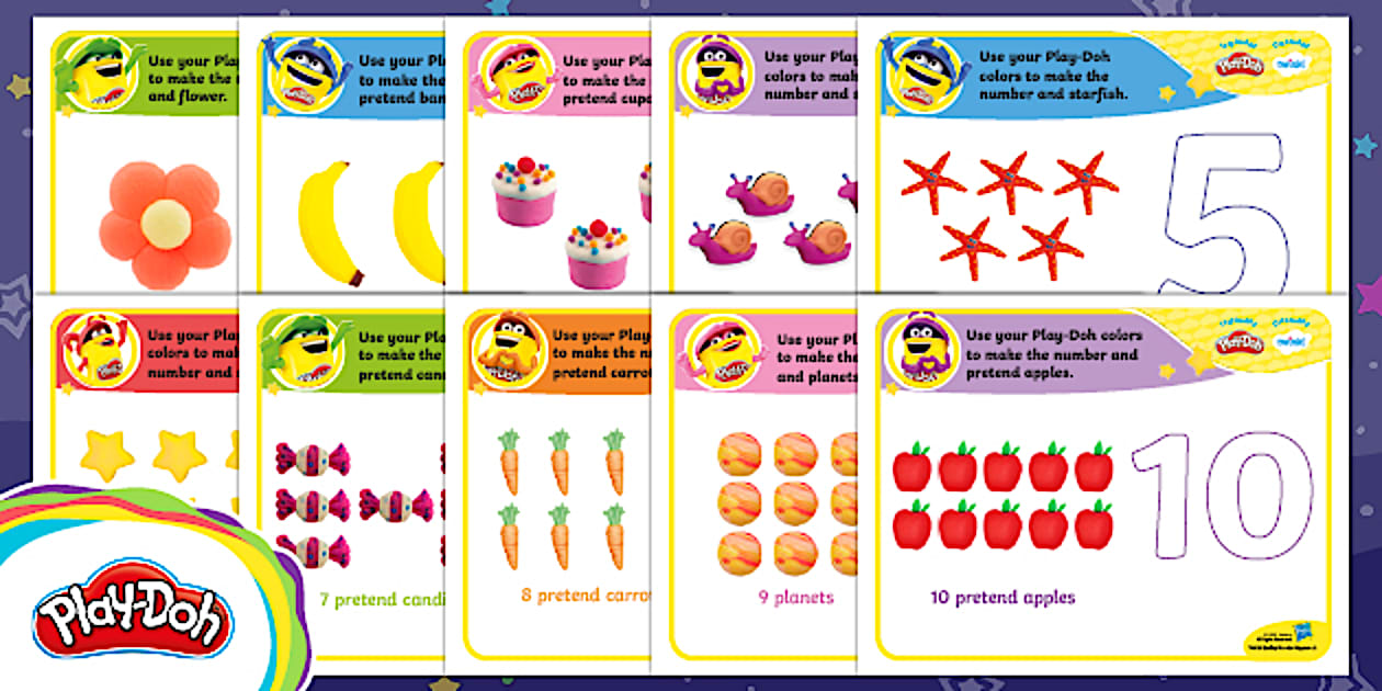 FREE! - Play-Doh 1-10 Make the Number and Objects Mats