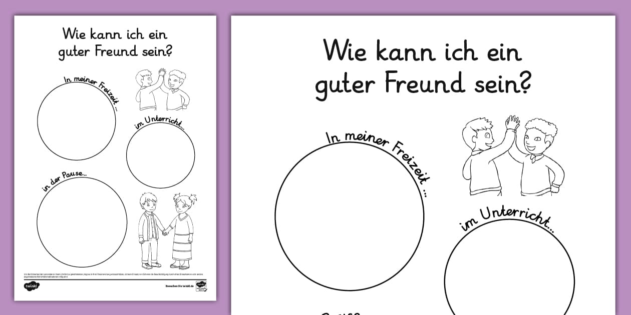 Wie kann ich ein guter Freund sein - Arbeitsblatt - Twinkl