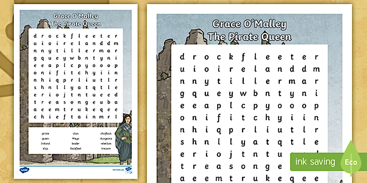 Grace O'Malley Word Search (teacher made) - Twinkl