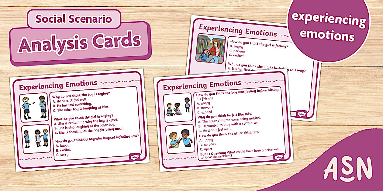 Experiencing Emotions Social Scenario Analysis Cards