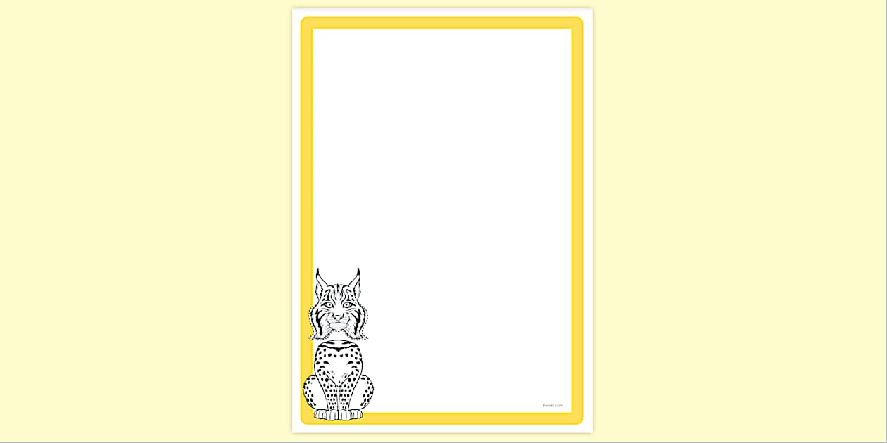 Simple Blank Lynx Puppet Page Border | Page Borders | Twinkl