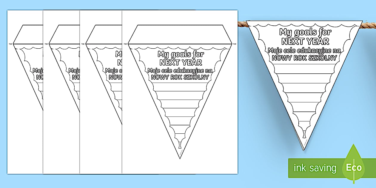 My Goals For Next Year Transition Bunting English/Polish