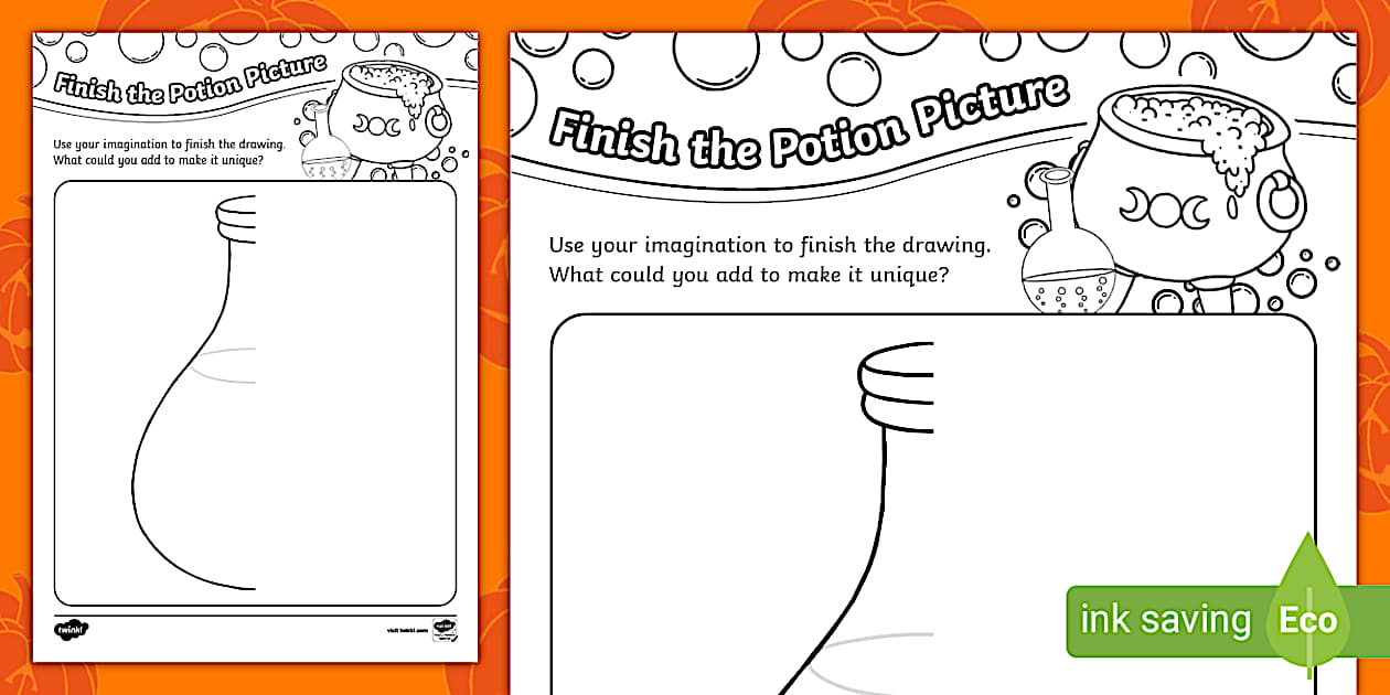 Finish the Potion Picture Worksheet - Twinkl