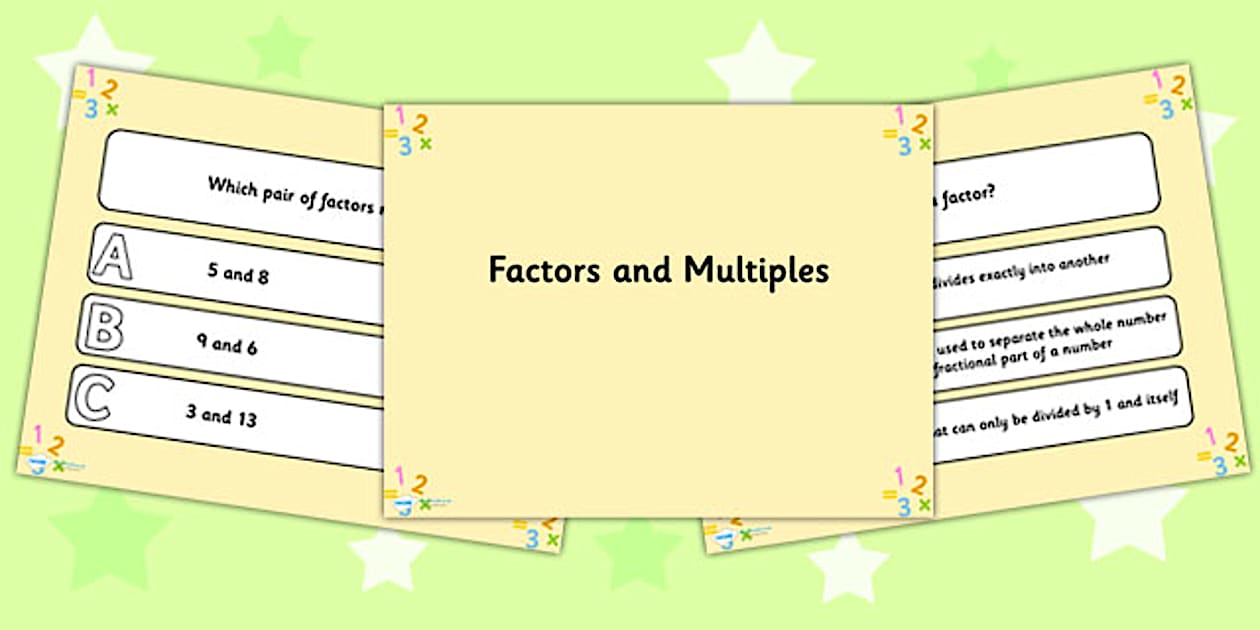 Factors and Multiples Game - PowerPoint Quiz - Key Stage 1