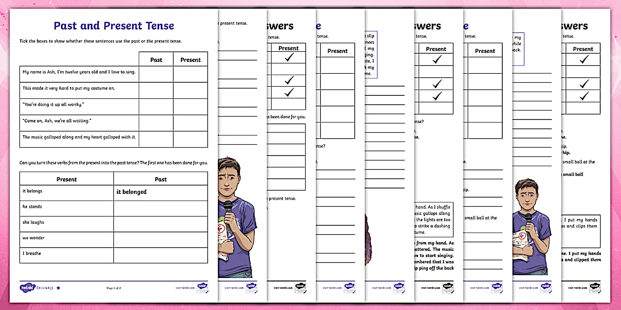Past and Present Tense Worksheet - KS2 (teacher made)