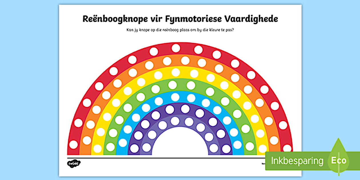 Reenboogknope Fynmotoriese Vaardighede Aktiwiteit - Twinkl
