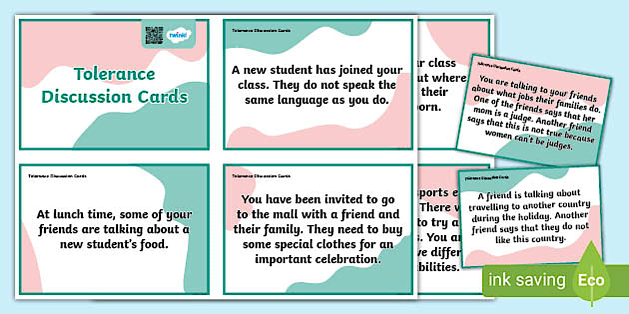 Tolerance Discussion Cards (Hecho por educadores) - Twinkl