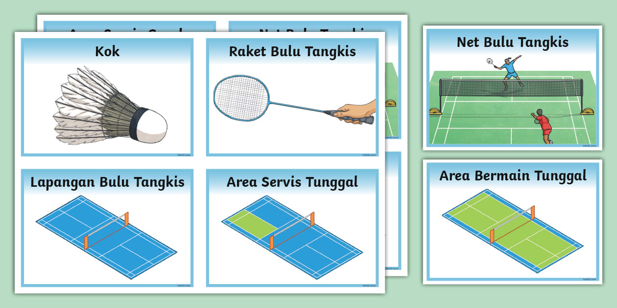 Flashcard Bulu Tangkis Bahasa Indonesia (teacher made)