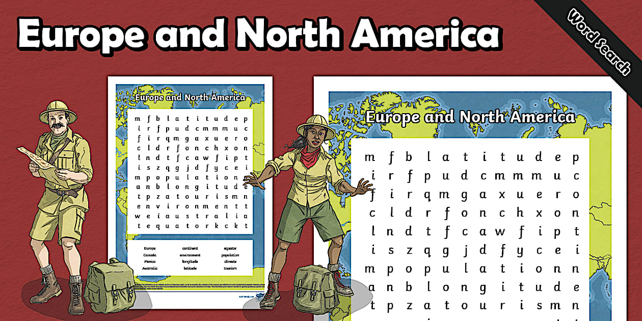 Europe and North America Word Search