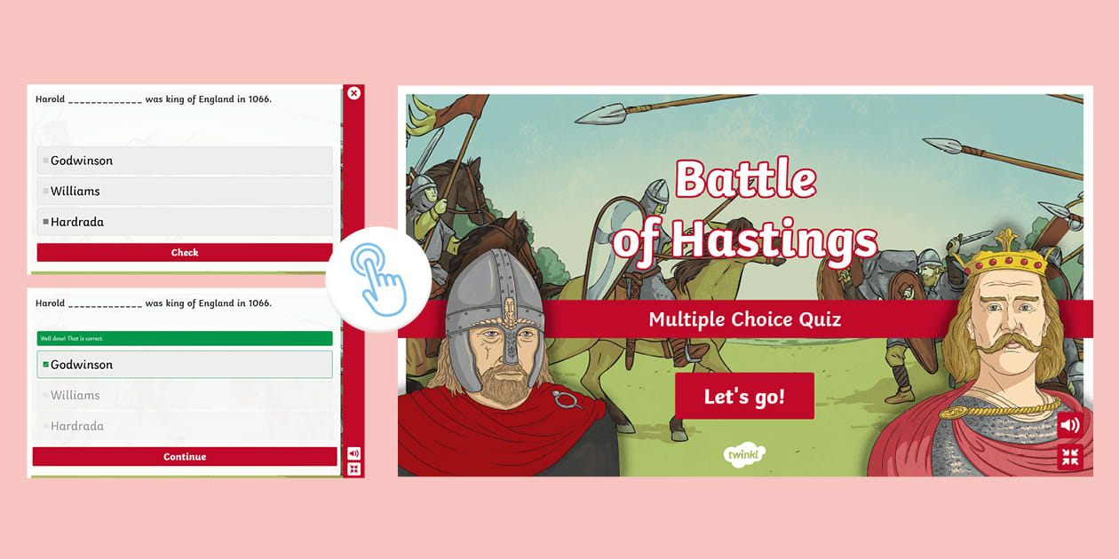 Interactive Battle of Hastings Quiz - History (teacher made)