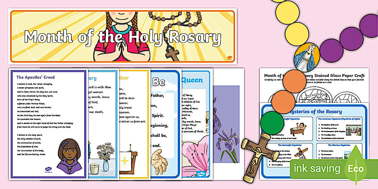 Month of the Holy Rosary Large Class Display Pack - Twinkl