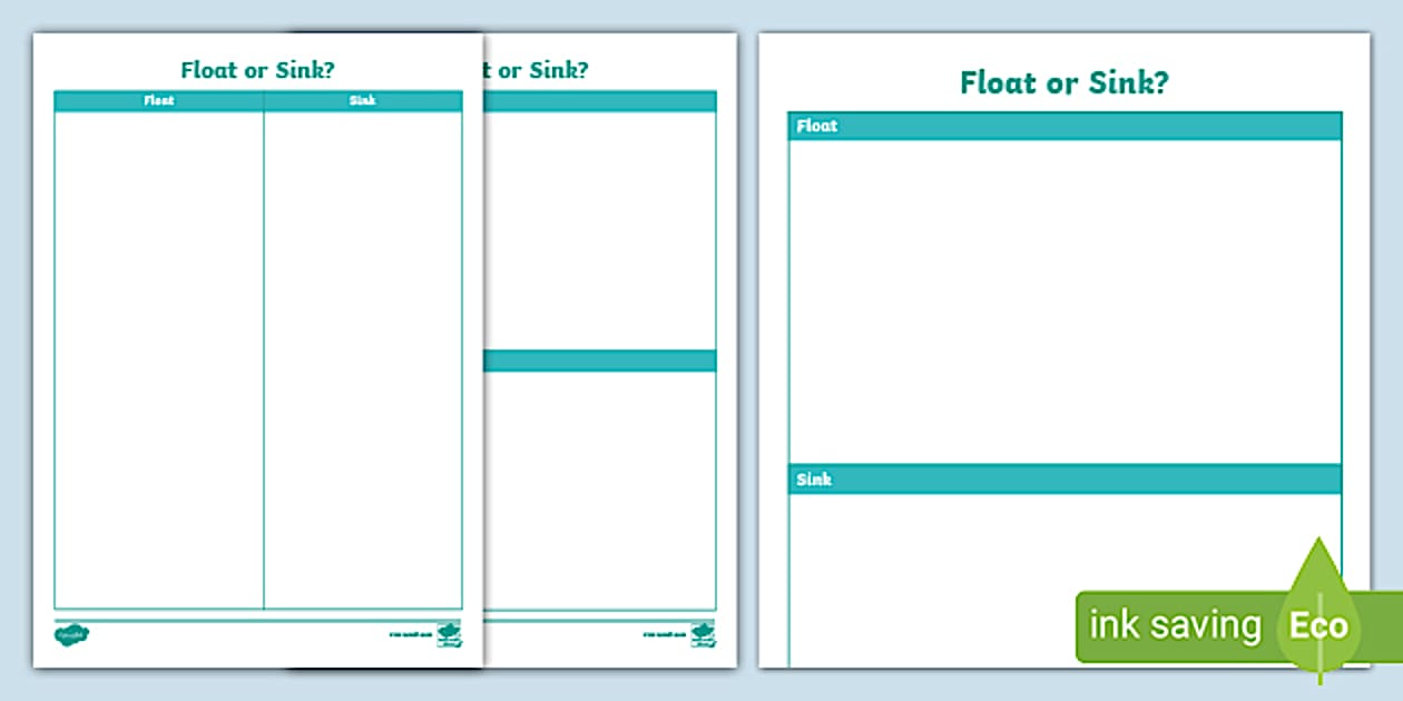 Sink or Float Recording Sheet - Twinkl