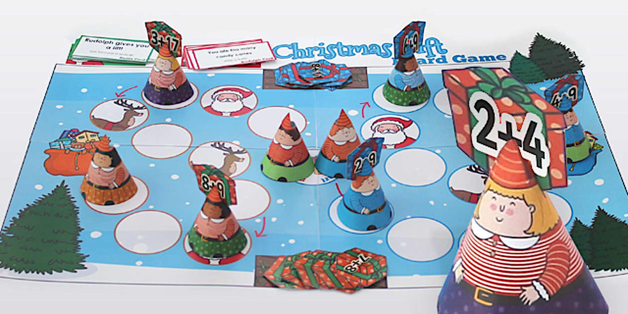 Addition to 20 Christmas Board Game (teacher made) - Twinkl