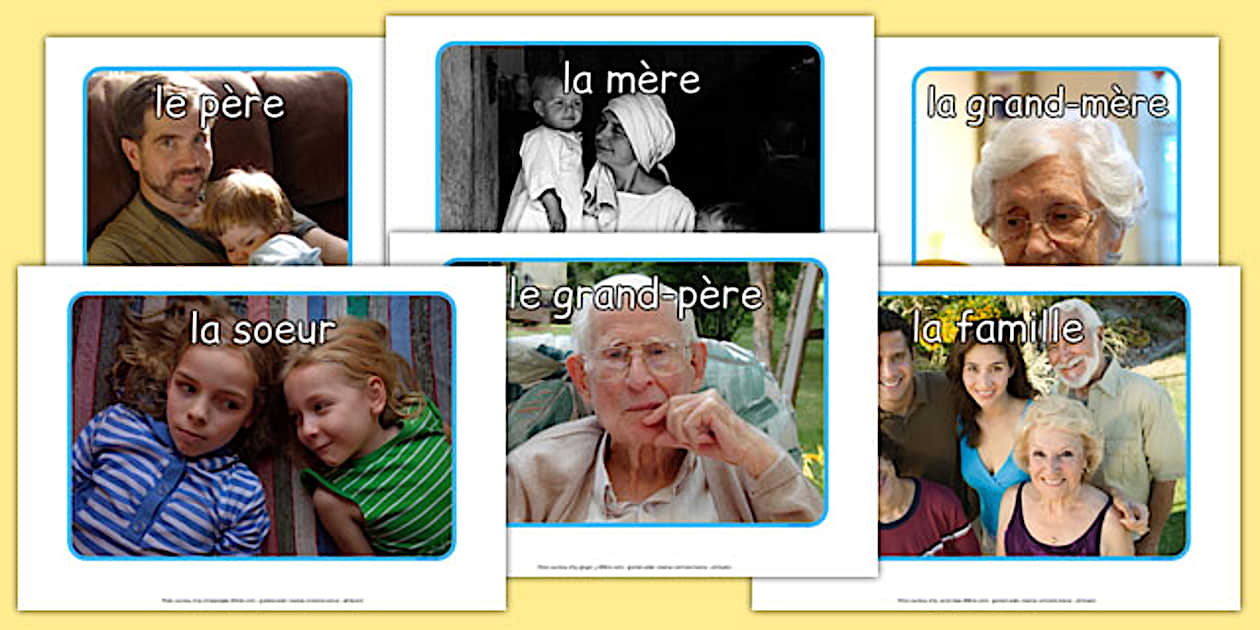 Ma famille Display Photos French (teacher made) - Twinkl