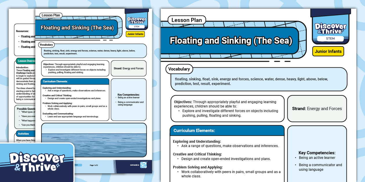 Floating and Sinking (The Sea) Lesson Plan (teacher made)
